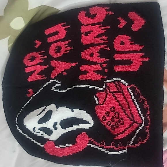 Accessories | Ghostface Scream Beanie No You Hang Up Black Pink Horror ...